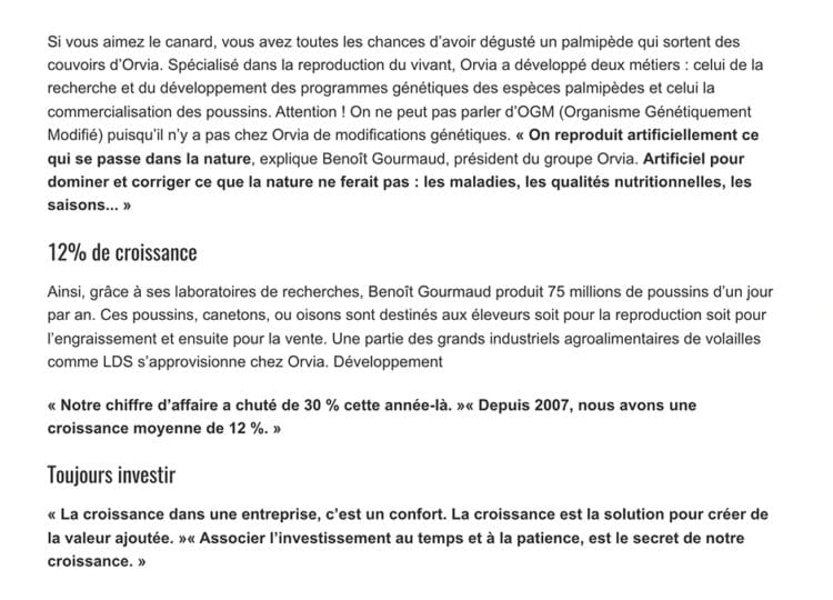SEPT. 2014 - 25 millions de poussins en 2013 - Orvia