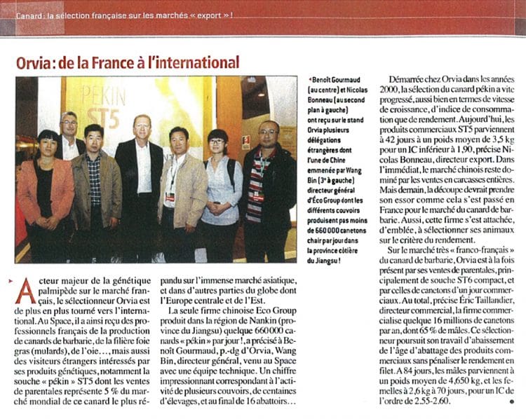 NOV. 2013 - Orvia : de la France à l'International - Orvia